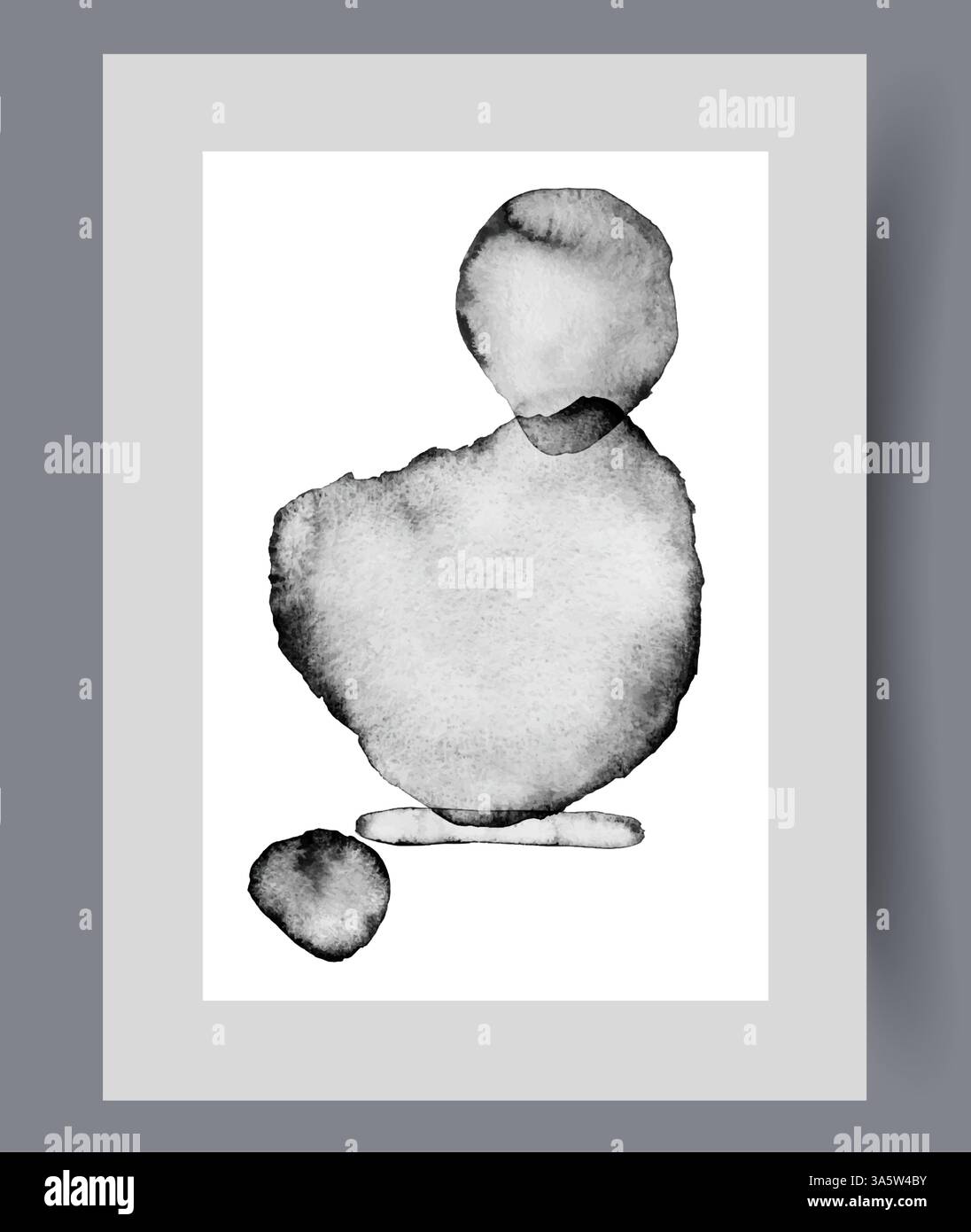 Chaotic spots and shapes on abstract art piece with asymmetrical shapes ...