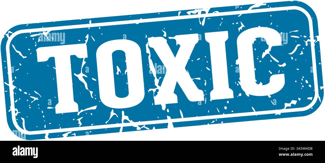 toxic stamp. toxic rectangular sign isolated on transparent background ...