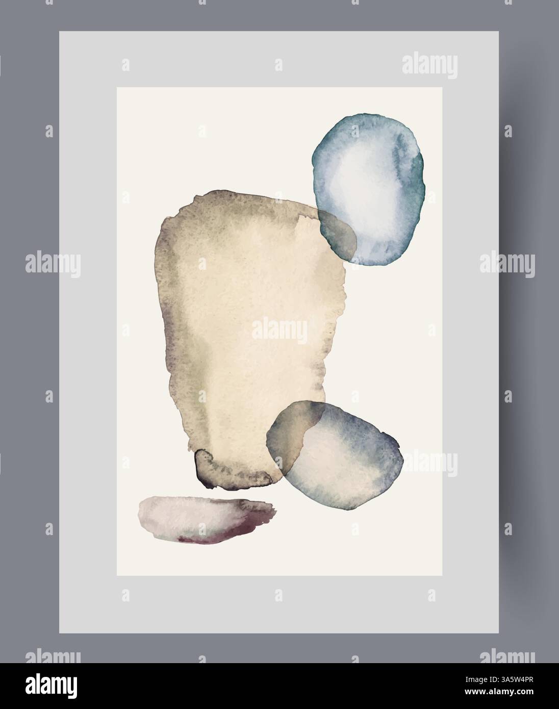 Abstract spots in Nordic style on art poster with chaotic shapes, for ...