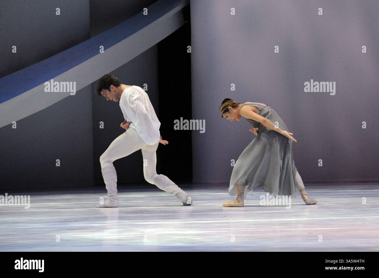 London, UK, 22 April 2015, Lucien Postlewaite as Romeo and Noelani ...