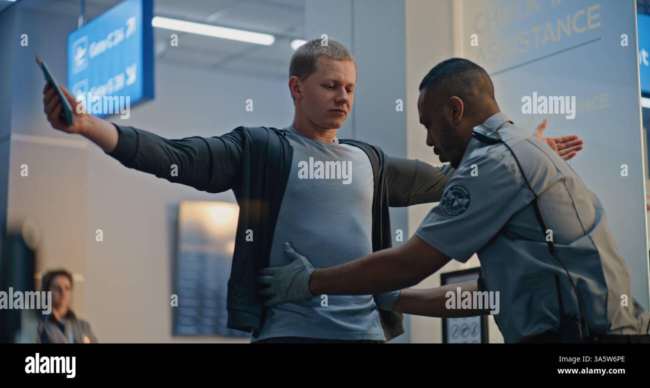 Security Checkpoint in Airport Terminal: African American Security ...