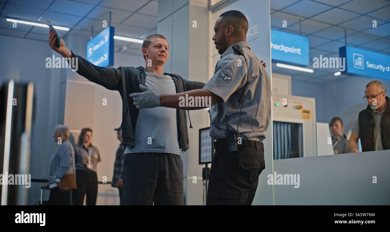 Security Checkpoint in Airport Terminal: African American Security ...