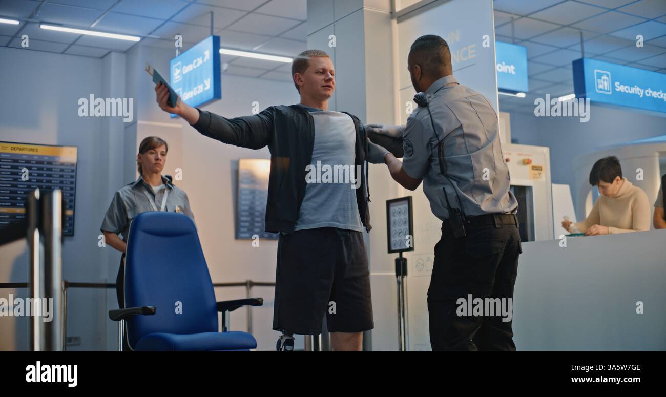 Security Checkpoint in Airport Terminal: African American Security ...