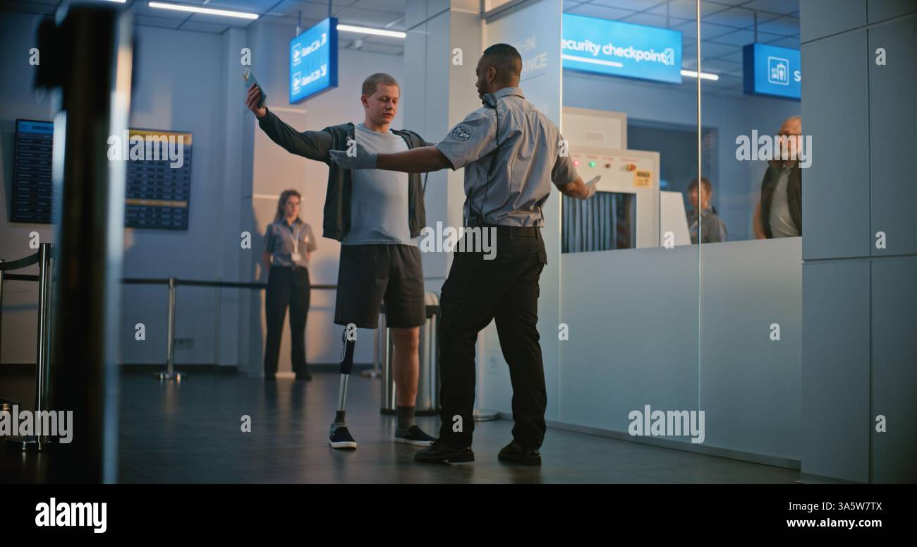 Security Checkpoint in Airport Terminal: African American Security ...