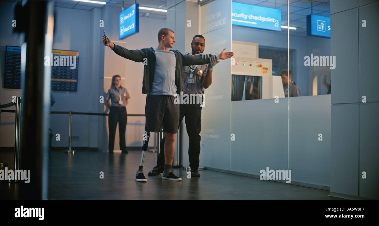 Security Checkpoint in Airport Terminal: African American Security ...