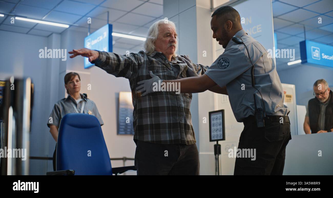 Security Checkpoint in Airport Terminal: African American Security ...