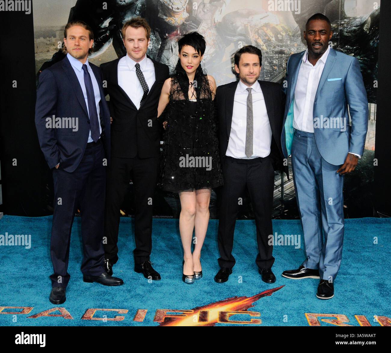 London, England, 07.04.2013 Charlie Hunnam, Robert Kazinsky, Rinko ...