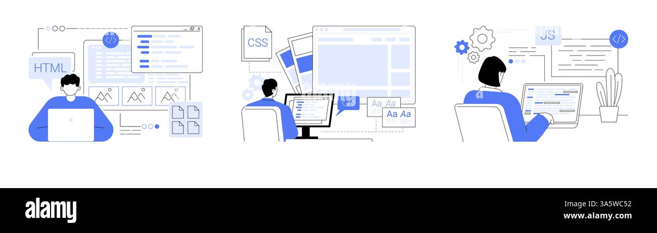 Front end development isolated cartoon vector illustrations se Stock Vector Image & Art - Alamy