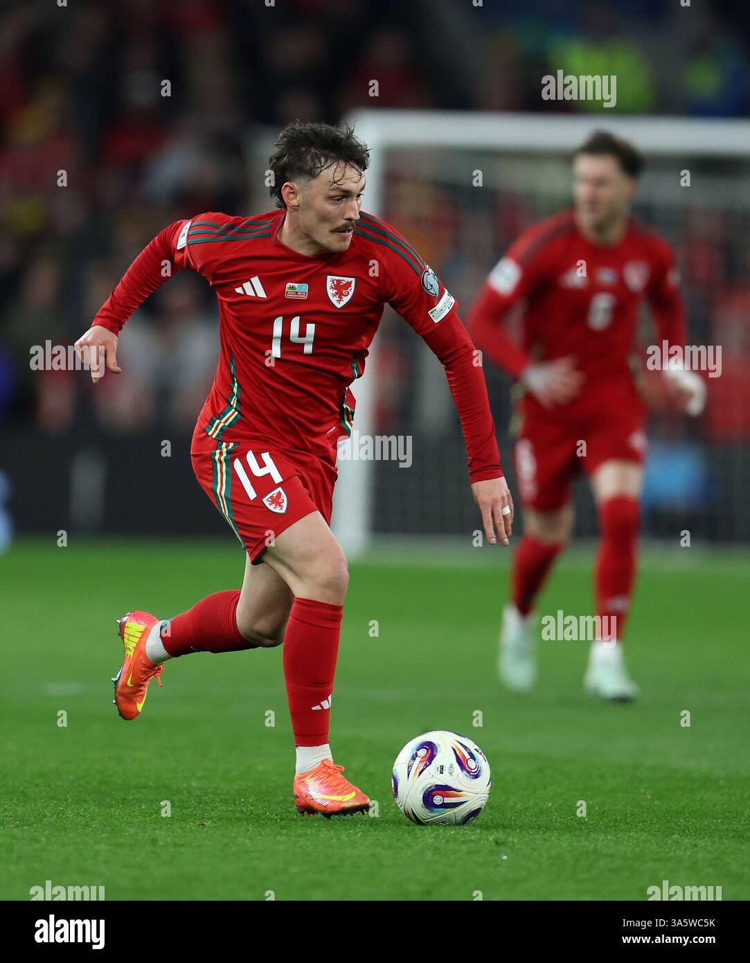 Cardiff, UK. 22nd Mar, 2025. Connor Roberts of Wales in action. Wales v ...