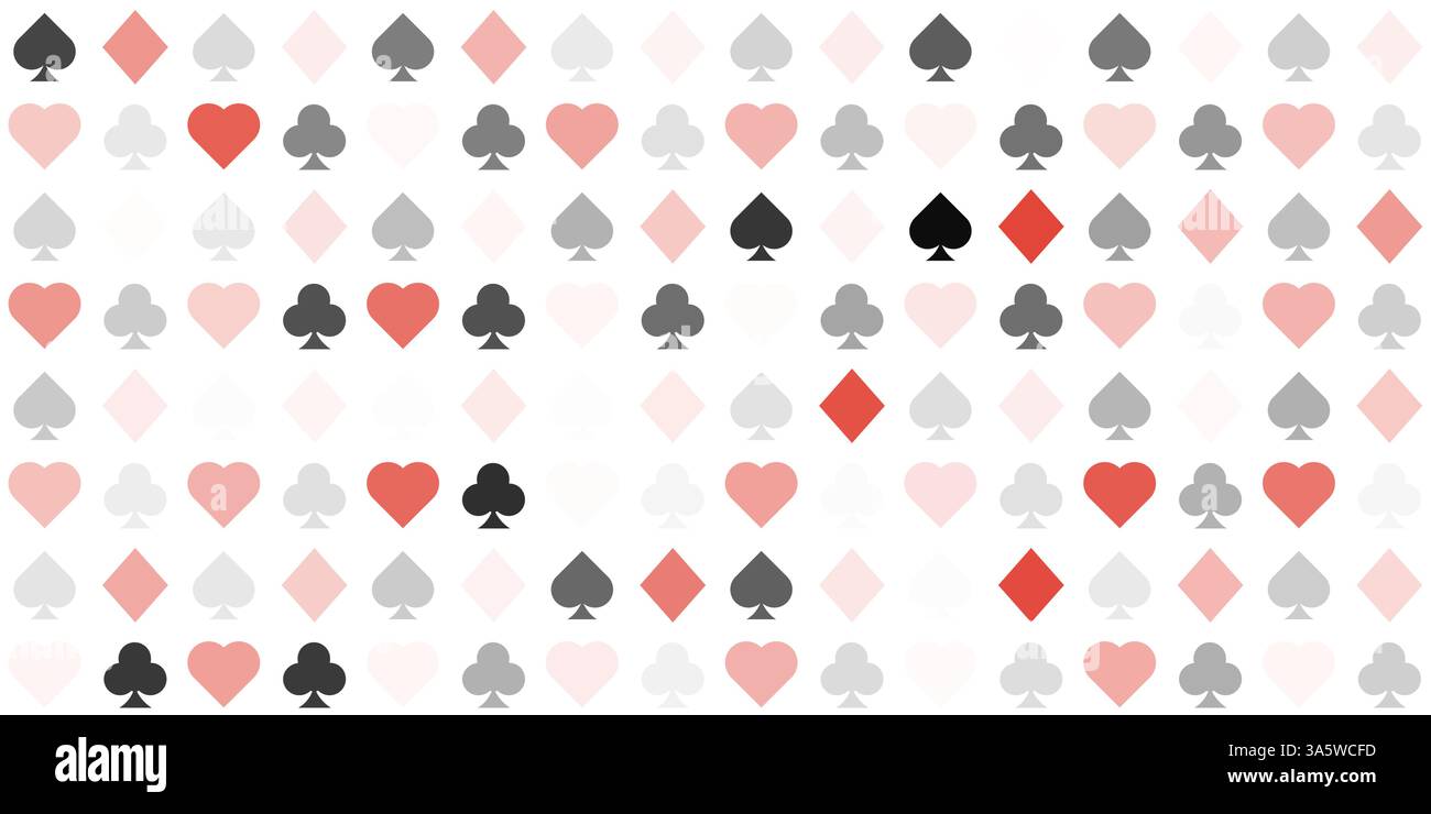 Seamless pattern with playing card suits including hearts, spades ...