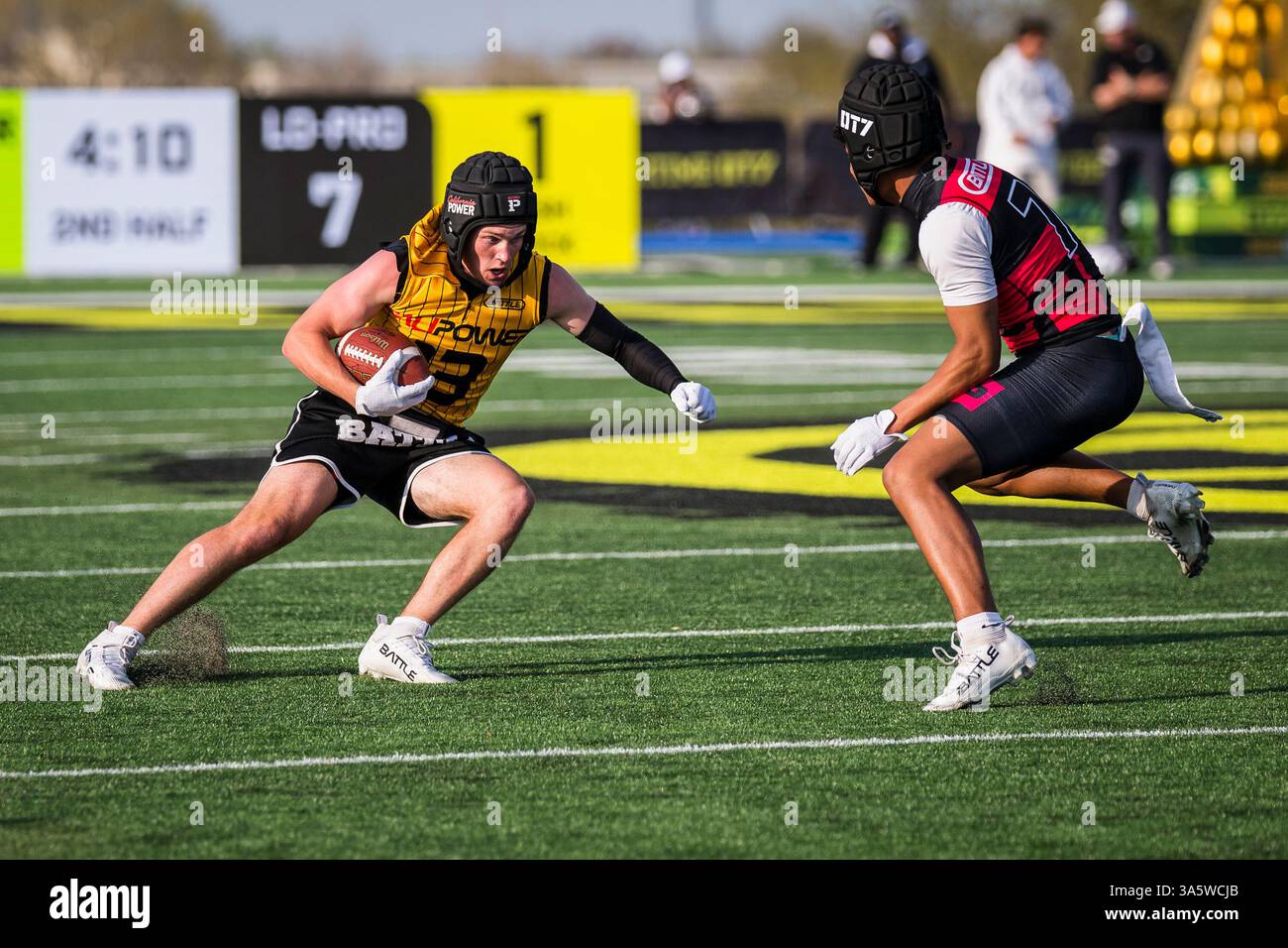 California Power's Vance Spafford runs the football against Lo Pro's PJ ...