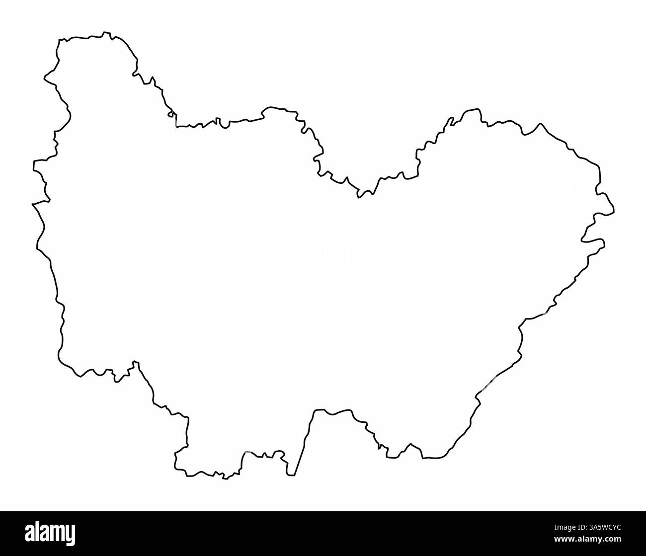 Bourgogne-Franche-Comte outline map isolated on white background ...