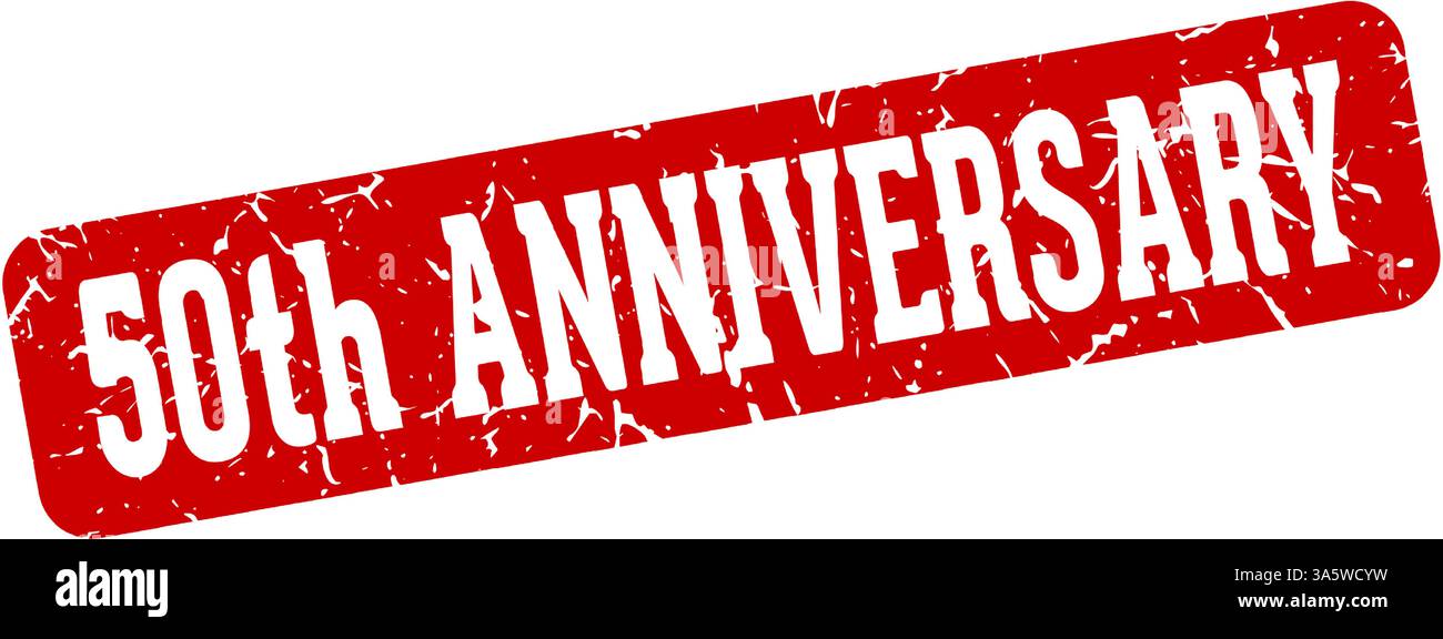 50th anniversary stamp. 50th anniversary rectangular sign isolated on ...