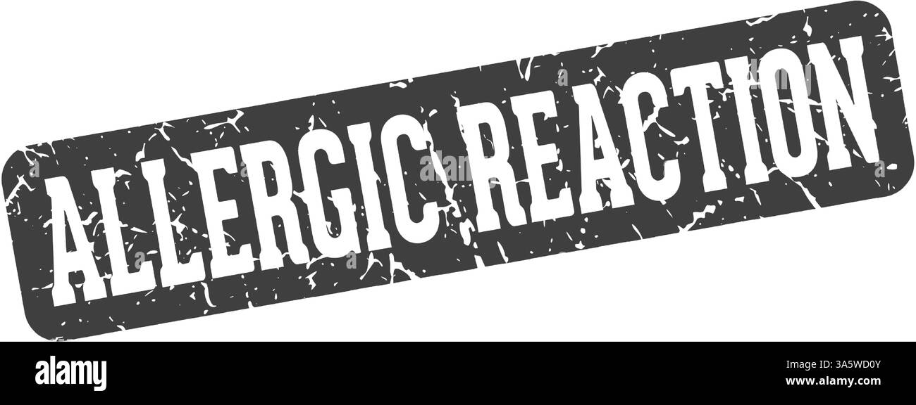 allergic reaction stamp. allergic reaction rectangular sign isolated on ...