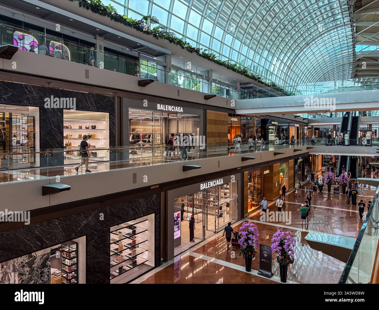 Marina Bay Sands Shopping Mall interior view in Singapore featuring ...