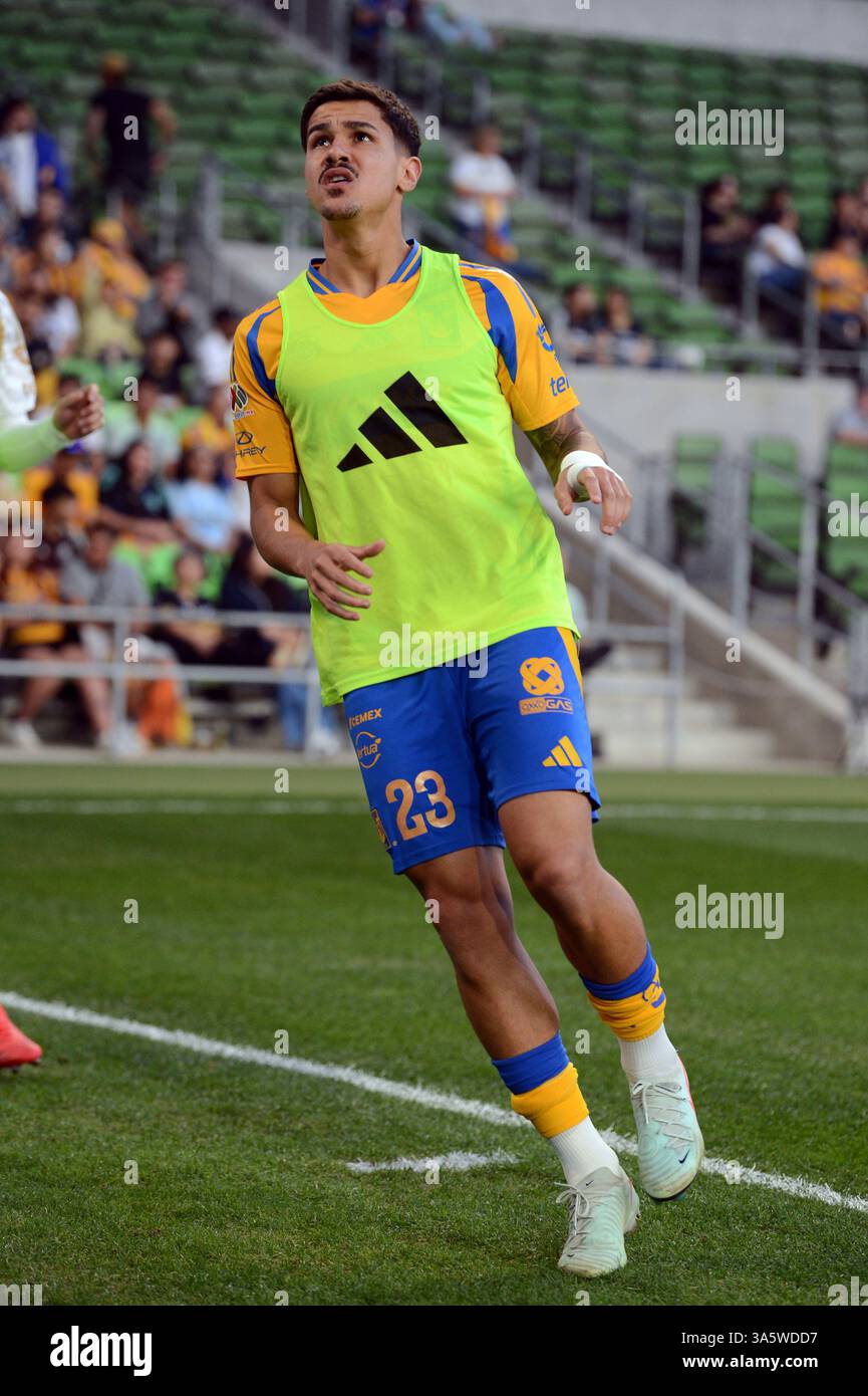 Austin, TX - MARCH 22: Tigres UANL Romulo Zwarg (23) warms up during ...