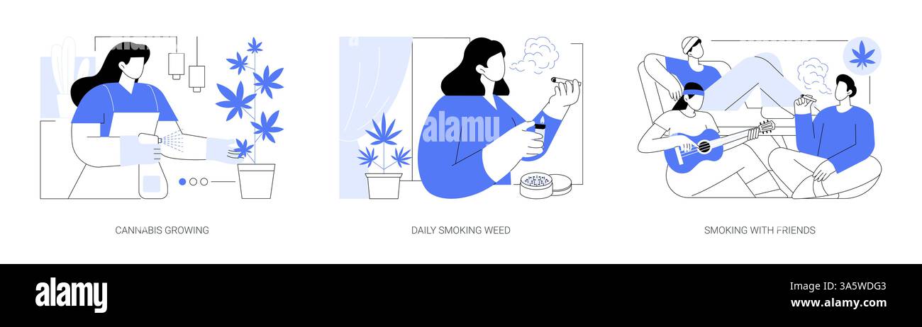 Cannabis addiction isolated cartoon vector illustrations se Stock ...