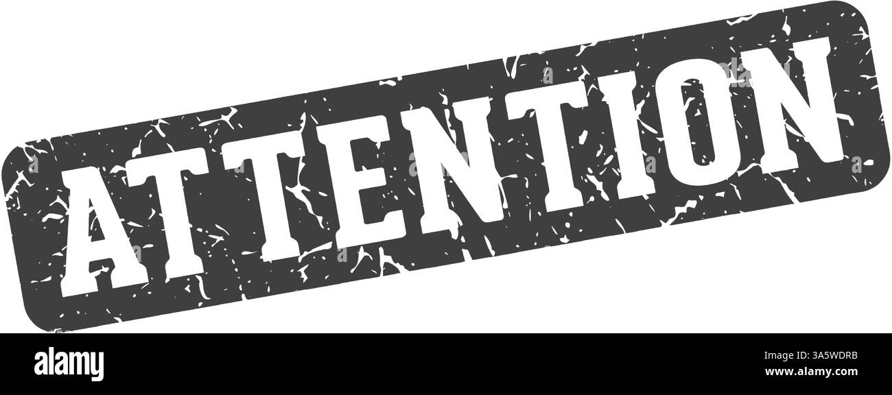 attention stamp. attention rectangular sign isolated on transparent ...