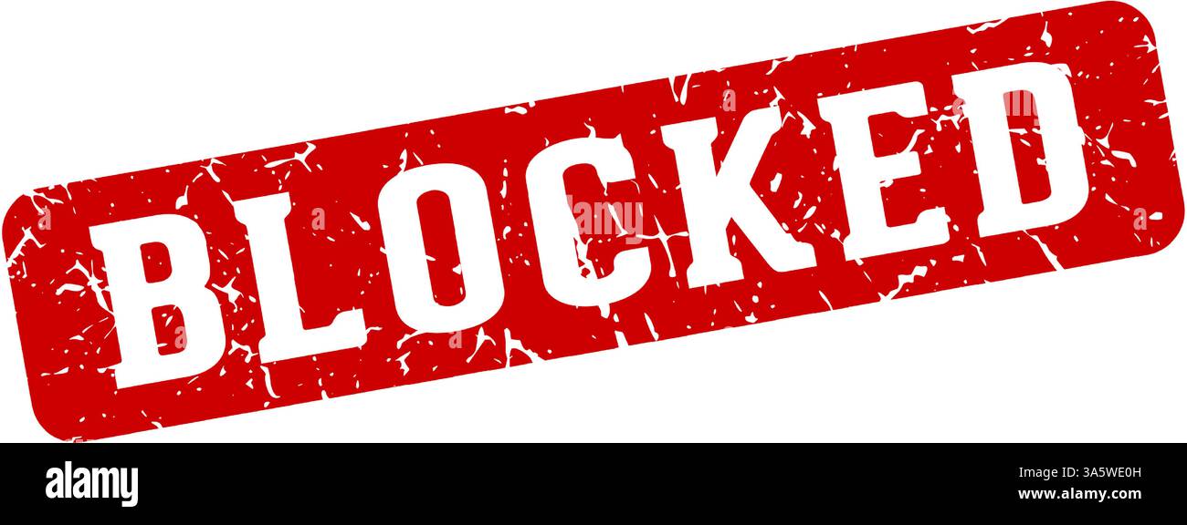 blocked stamp. blocked rectangular sign isolated on transparent ...