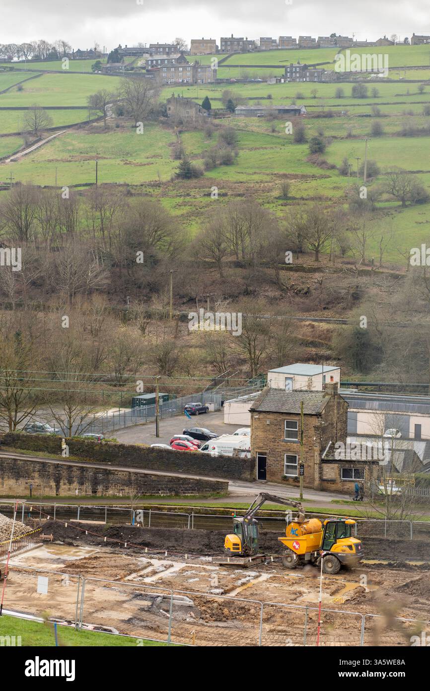 Building work commencing on a greenfield site at Luddenden Foot near ...
