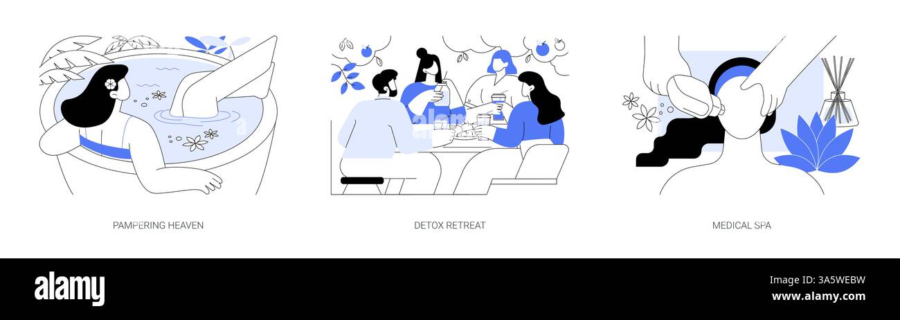 Wellness hotel isolated cartoon vector illustrations se Stock Vector ...