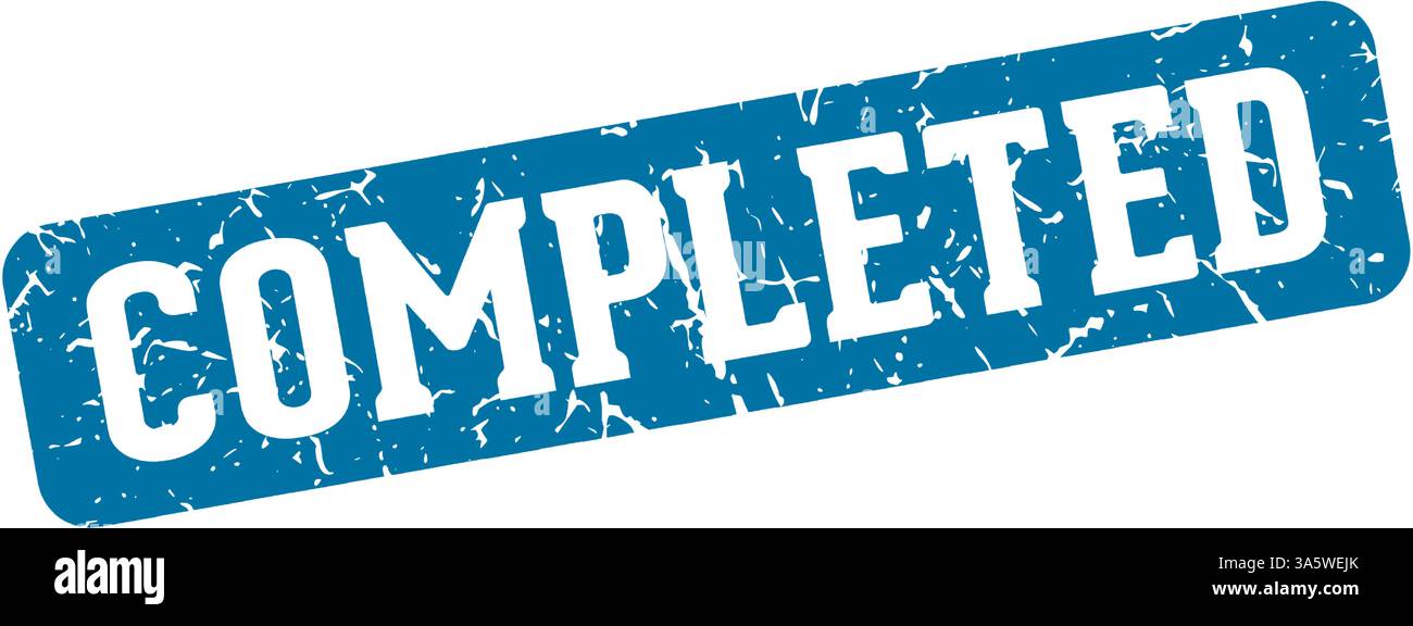 completed stamp. completed rectangular sign isolated on transparent ...