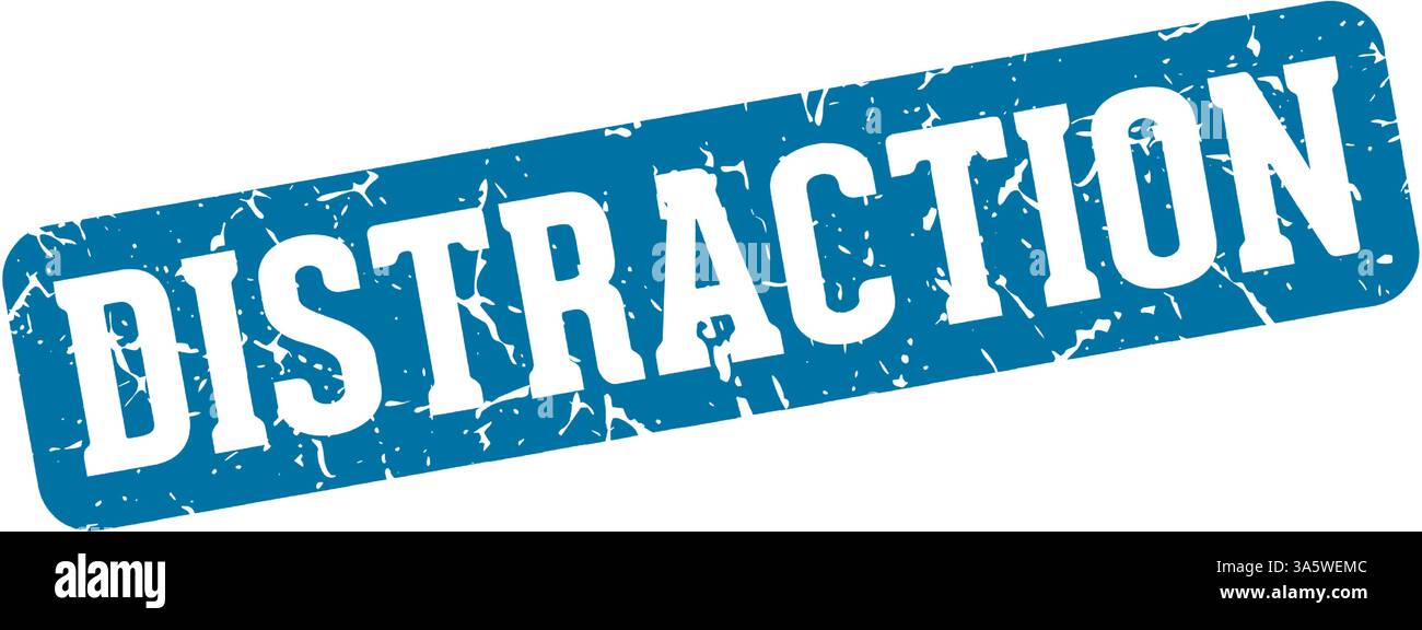 distraction stamp. distraction rectangular sign isolated on transparent ...