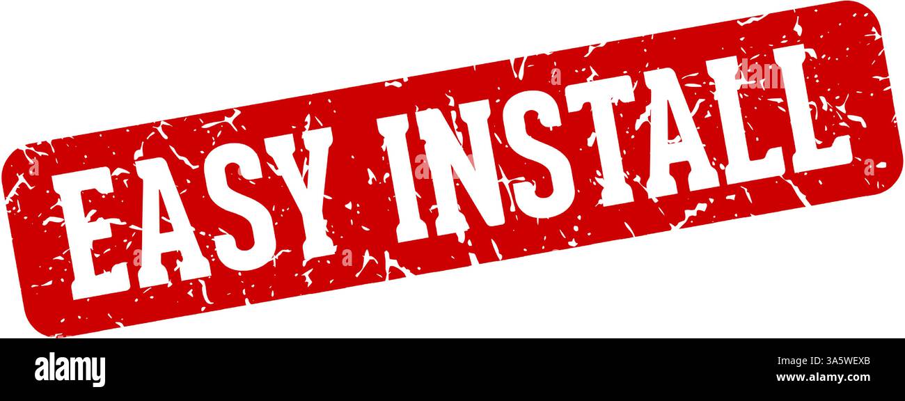 easy install stamp. easy install rectangular sign isolated on ...