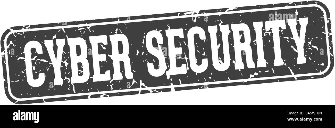 cyber security stamp. cyber security rectangular sign isolated on ...