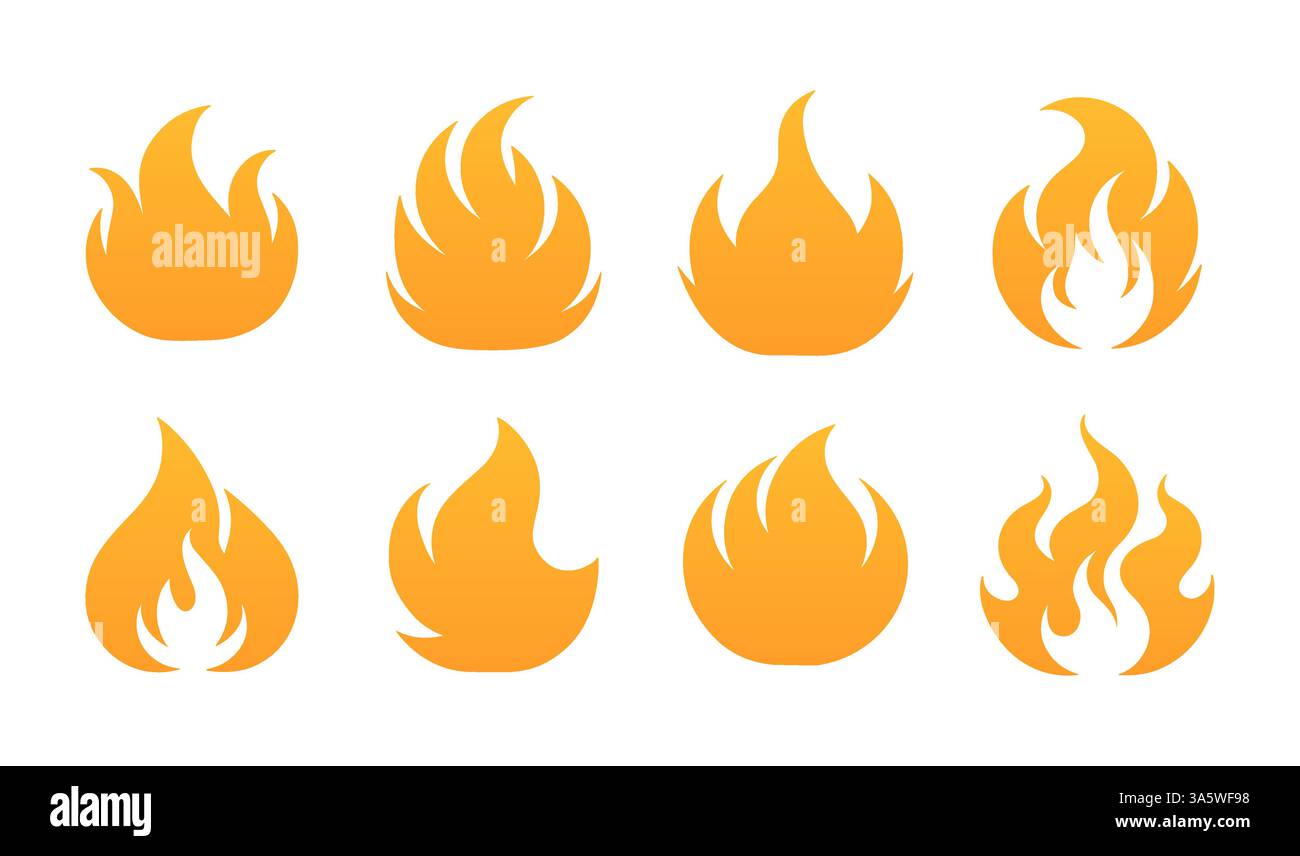 Fire flame vector hot icon. Fire abstract bonfire flammable background ...