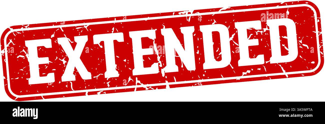 extended stamp. extended rectangular sign isolated on transparent ...