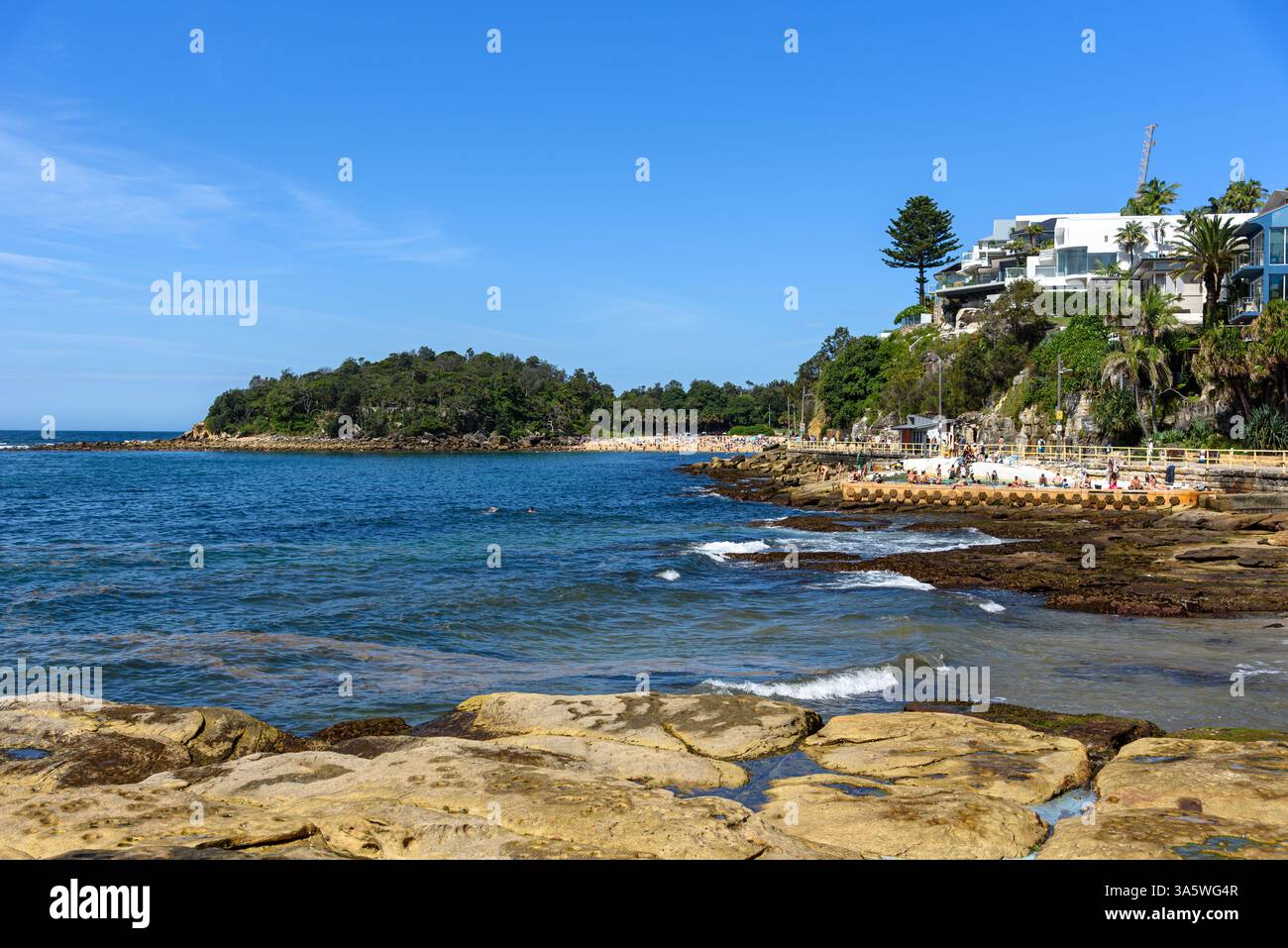 People enjoying the Fairy Bower Sea Pool on a summer day in Manly ...