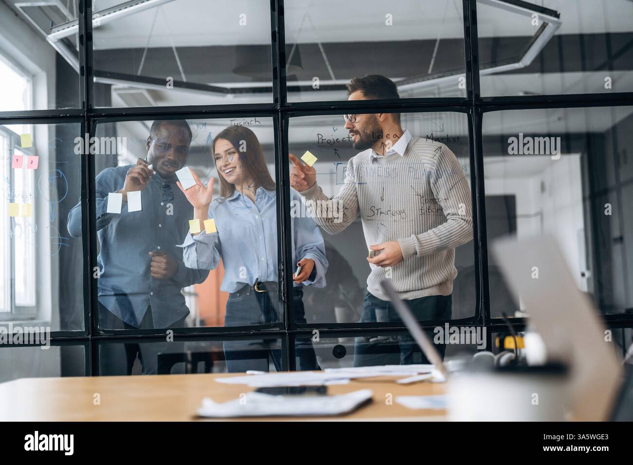 Group of professional workers are in the modern office together Stock ...