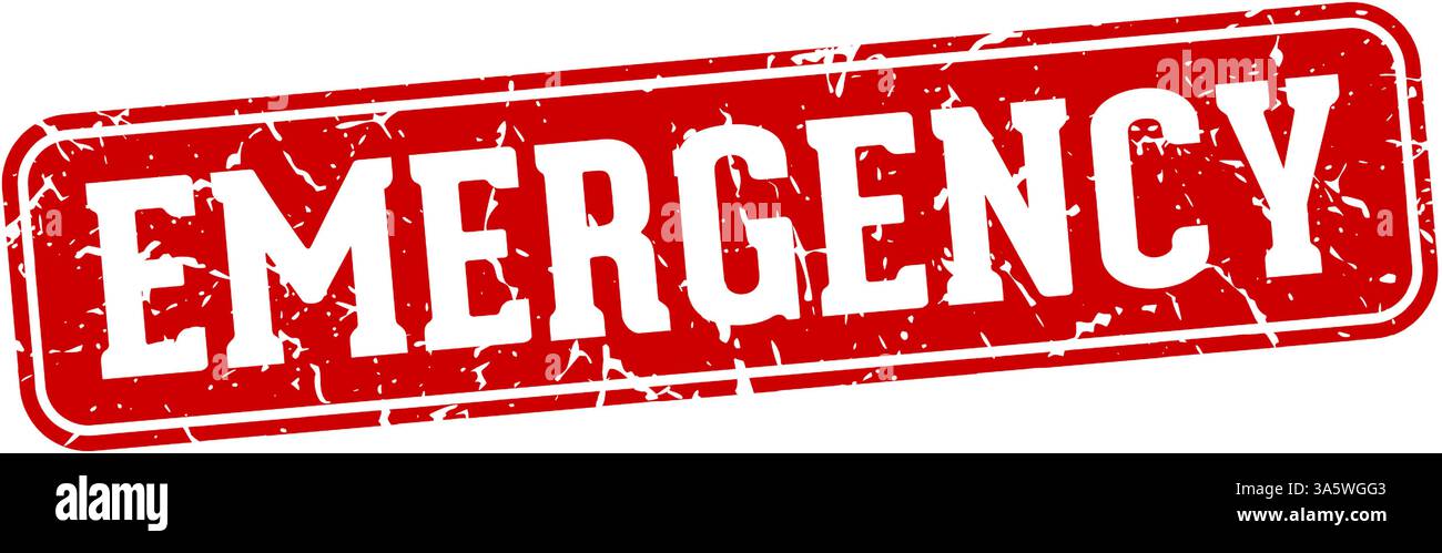 emergency stamp. emergency rectangular sign isolated on transparent ...