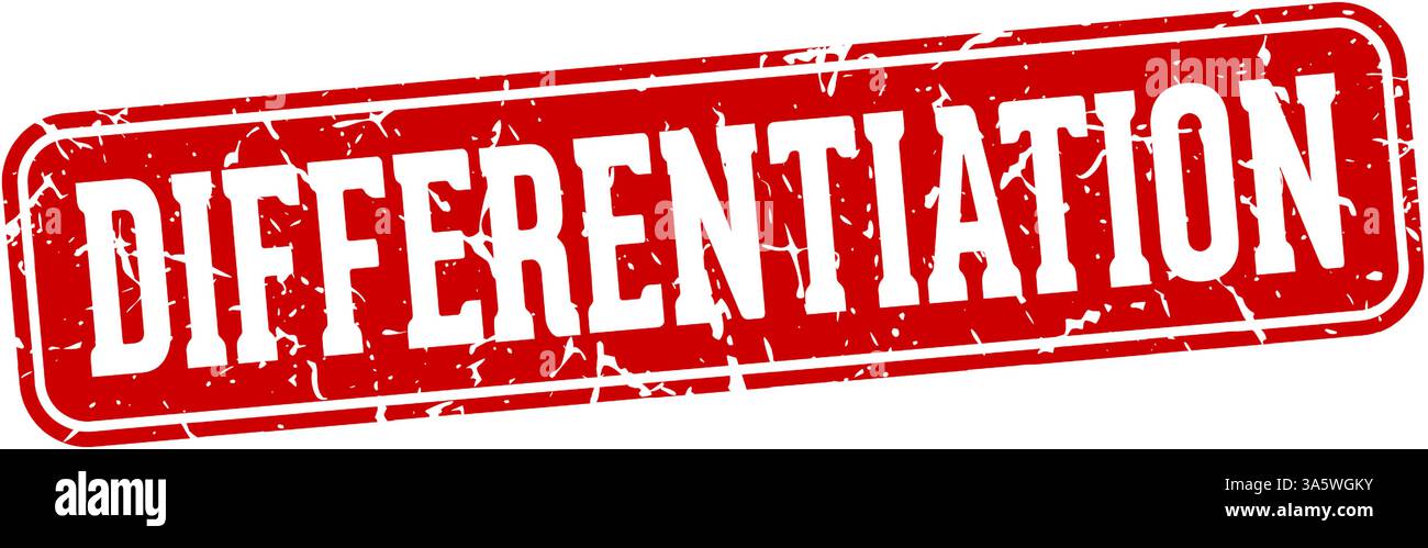 differentiation stamp. differentiation rectangular sign isolated on ...