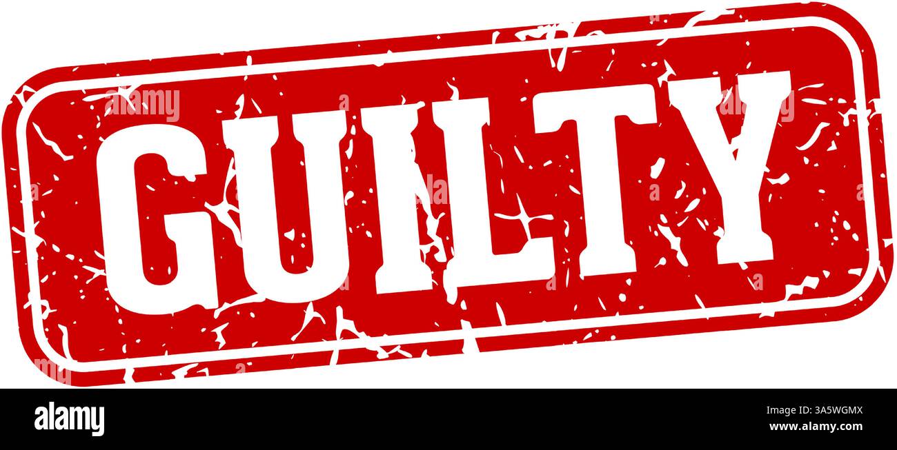 guilty stamp. guilty rectangular sign isolated on transparent ...