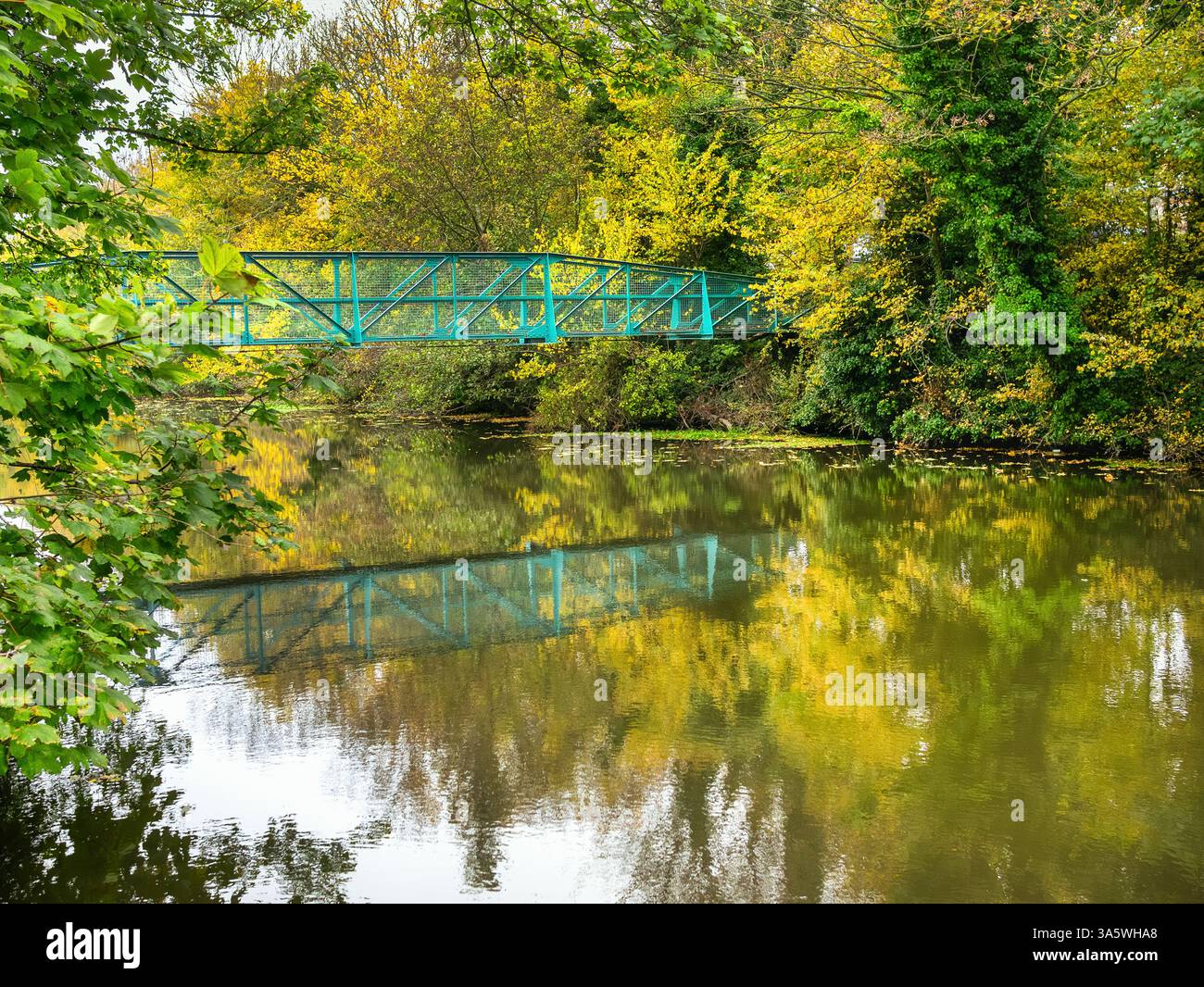 Holman's Field footbridge, spanning the Royal Military Canal in Hythe ...