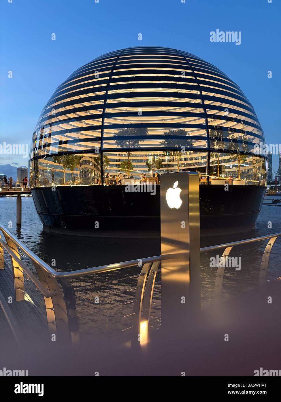 The apple store at Marina Bay Sands in Singapore, featuring a ...