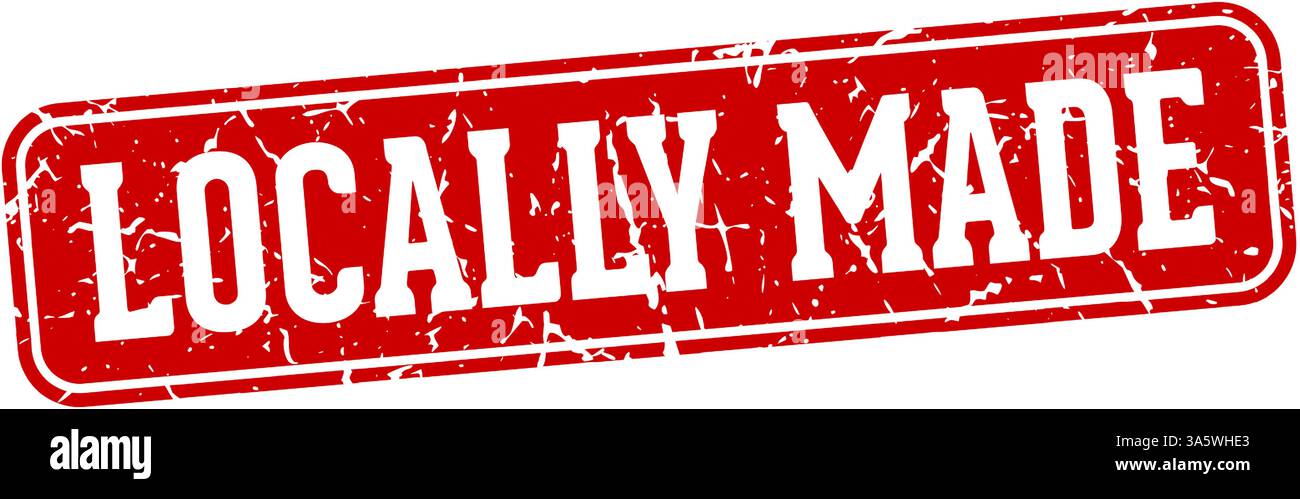 locally made stamp. locally made rectangular sign isolated on ...