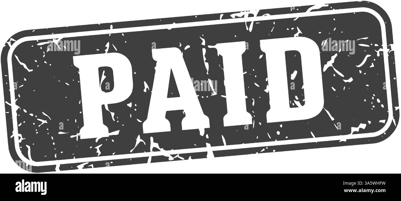paid stamp. paid rectangular sign isolated on transparent background ...