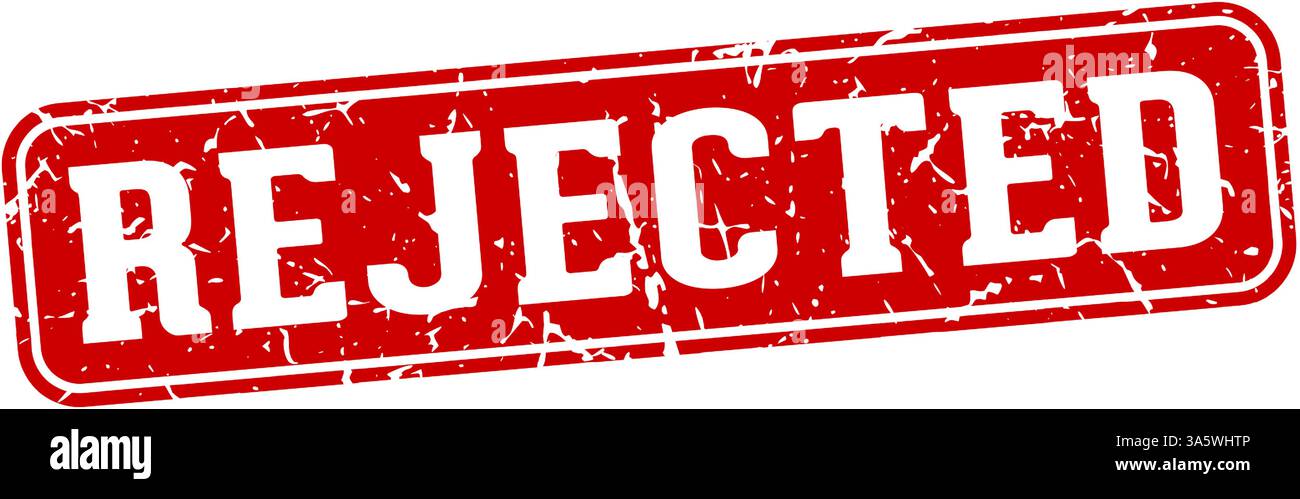 rejected stamp. rejected rectangular sign isolated on transparent ...