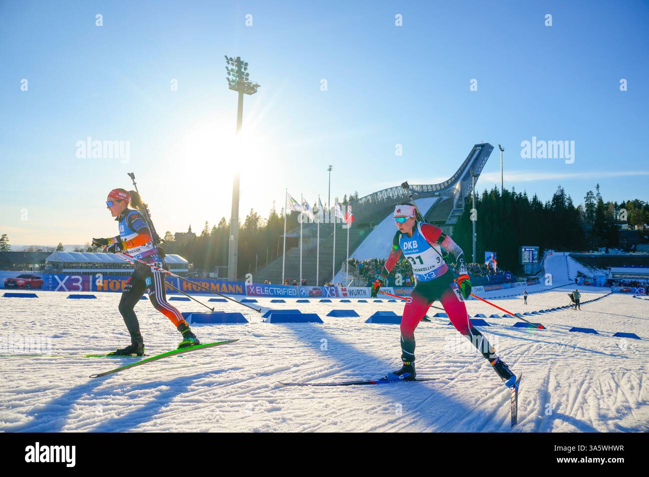 Oslo 20250321. Selina Grotian from Germany and Nadia Moser from Canada ...