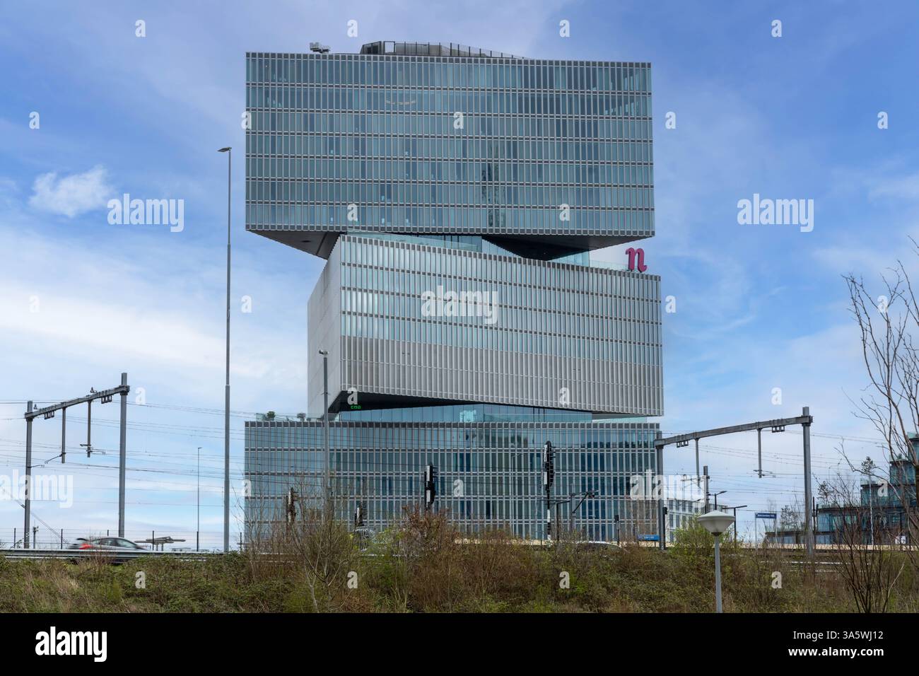 Hotel nhow Amsterdam RAI. The iconic building, facing various wind ...