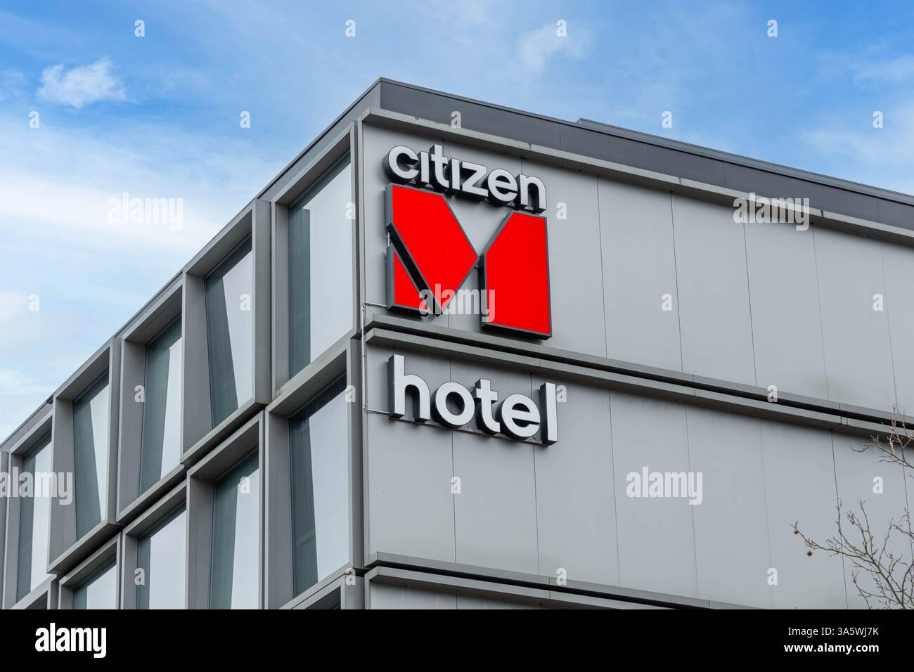 citizenM Hotel Amsterdam logo sign. citizenM is a Netherlands-based, global hotel developer ...