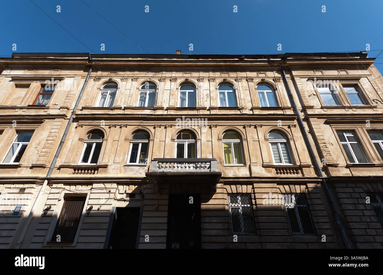Lviv, Ukraine - Mar. 22, 2025: Elegant facade of a historic building in ...