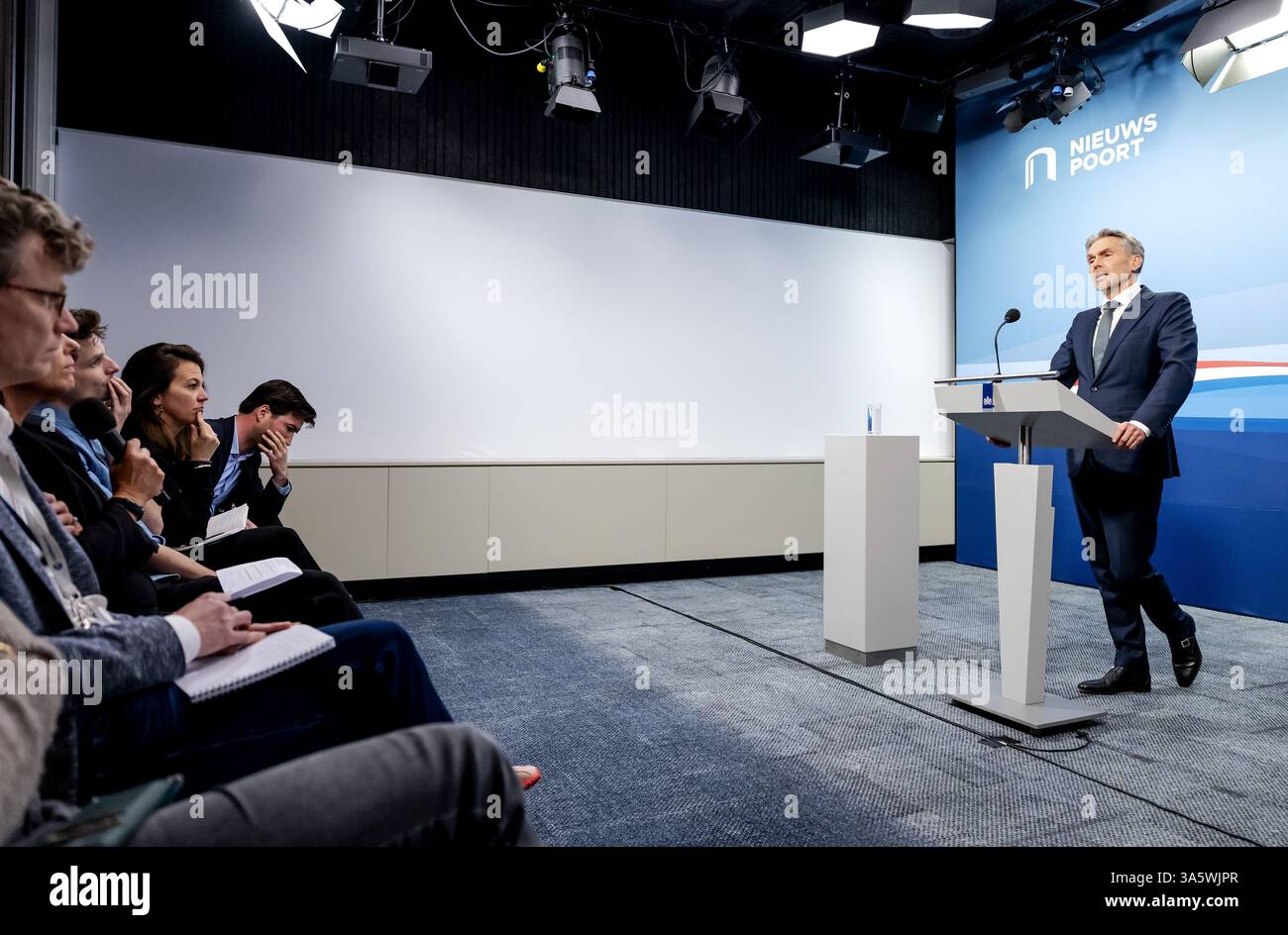 DEN HAAG - Prime Minister Dick Schoof speaks to the press after the ...