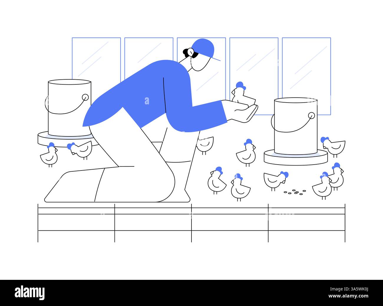 Poultry farming isolated cartoon vector illustrations Stock Vector ...