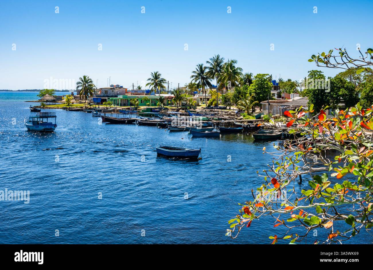 Small fishing boats at the peaceful Playa Girón, or the infamous Bay of ...