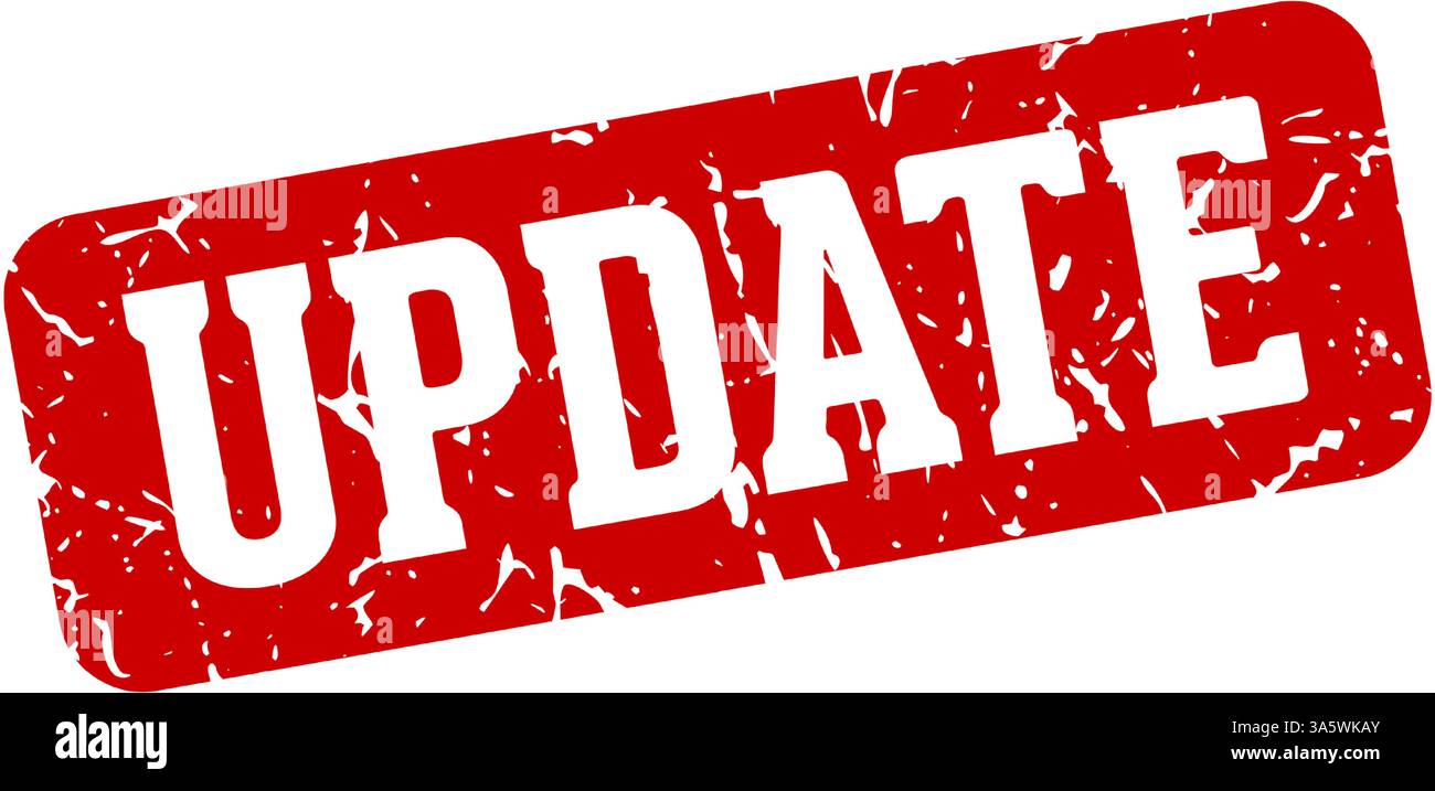 update stamp. update rectangular sign isolated on transparent ...
