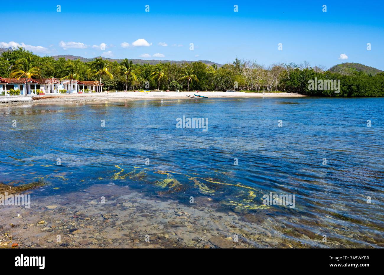 Coastal scenery near Guajimico in southwest coast of the island. Cuba ...